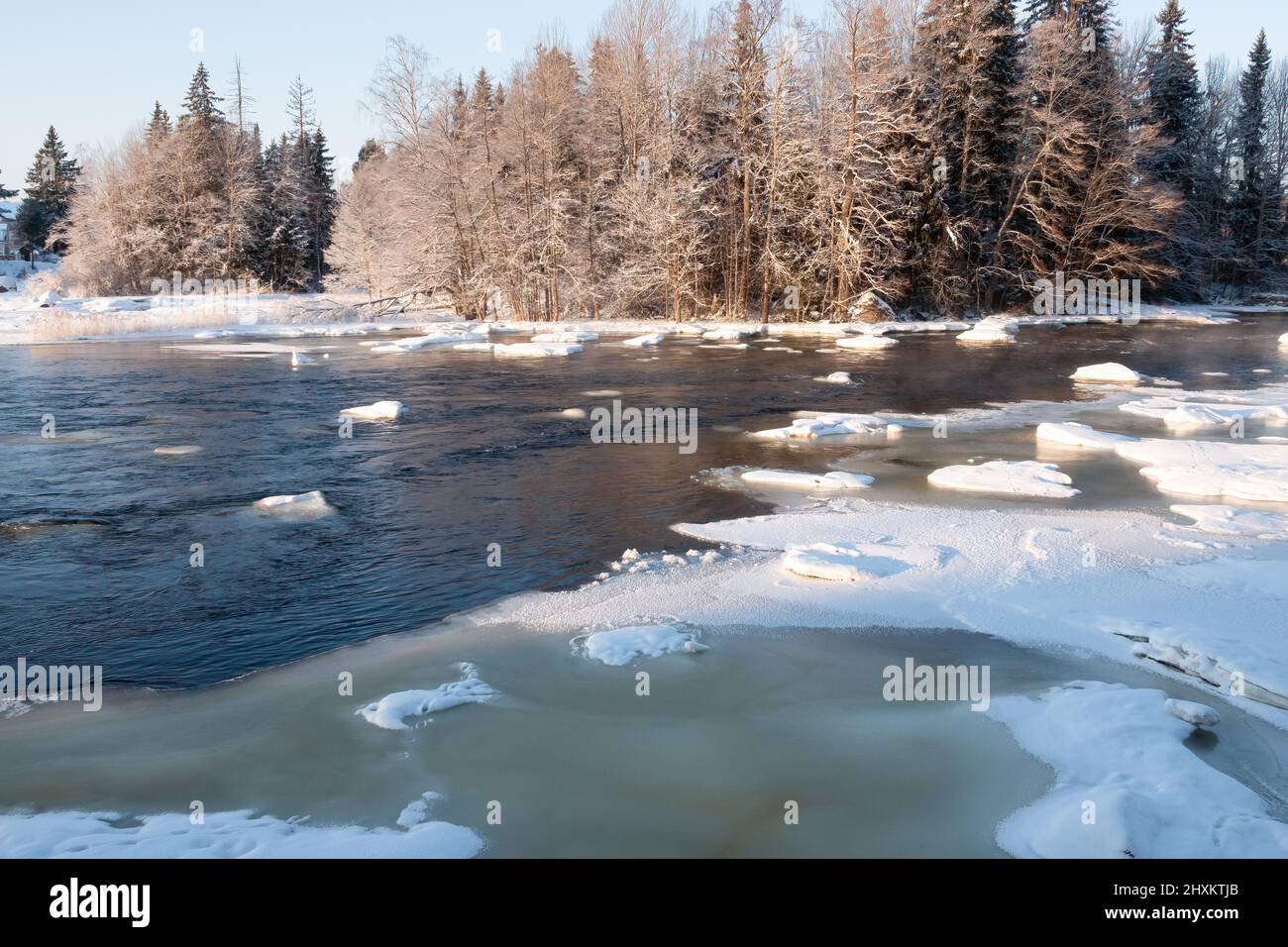Freezing winter river Stock Photo - Alamy