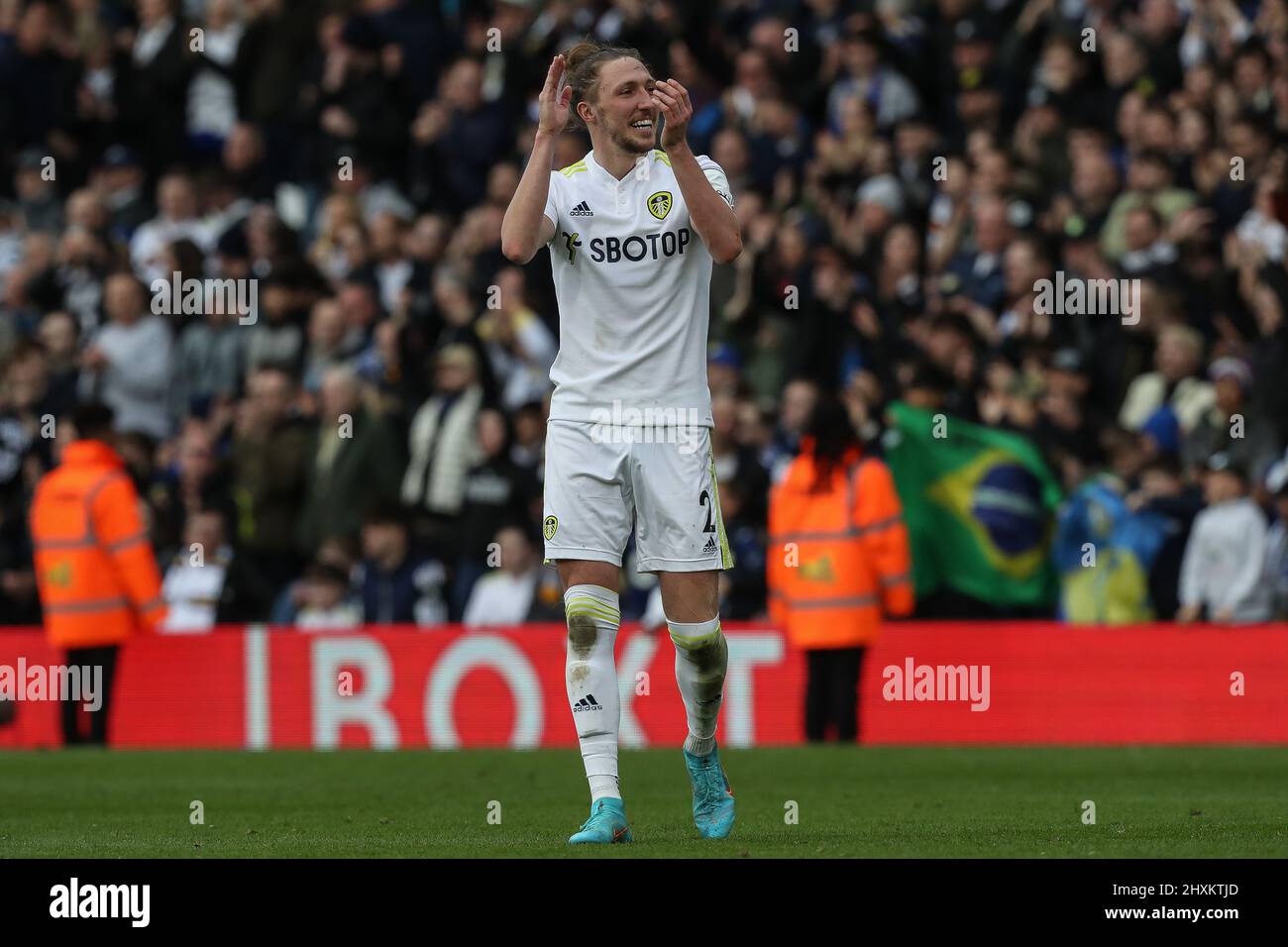 Leeds, UK. 13th Mar, 2022. Luke Ayling #2 of Leeds United claps his ...
