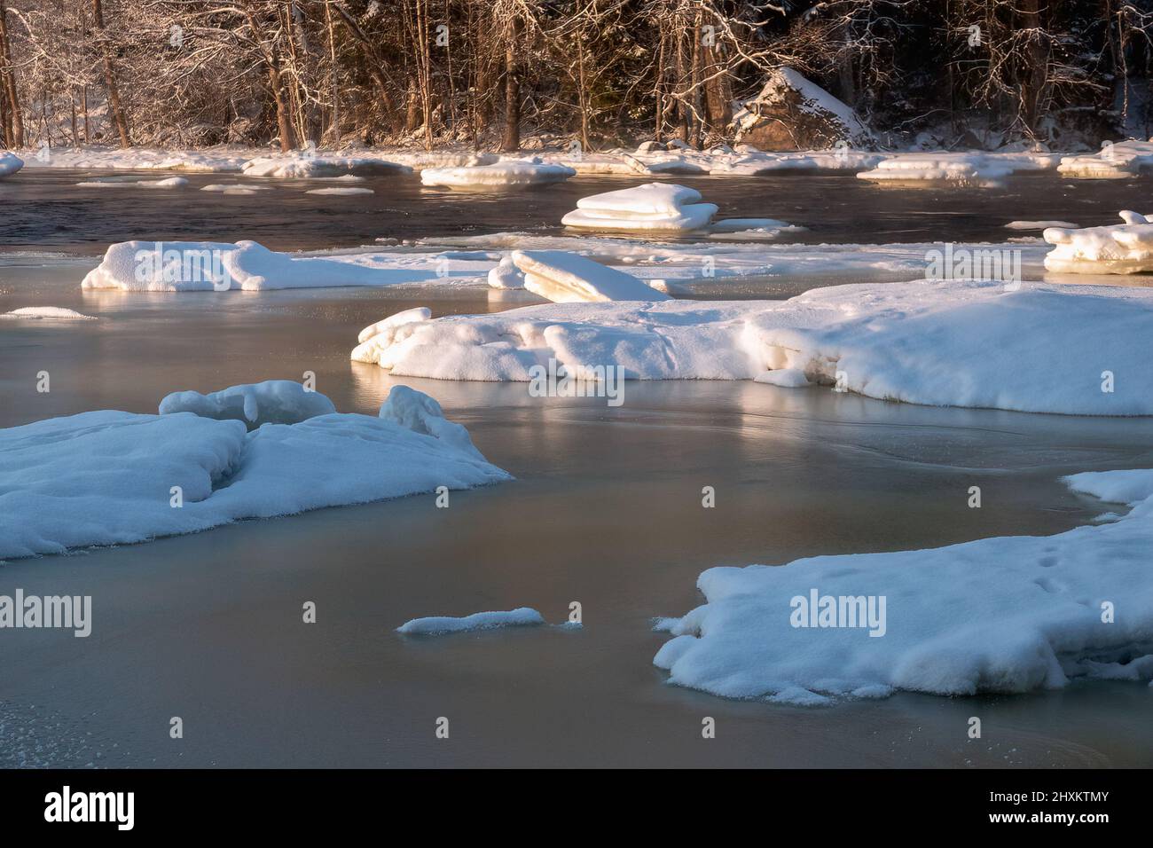 Freezing winter river Stock Photo - Alamy