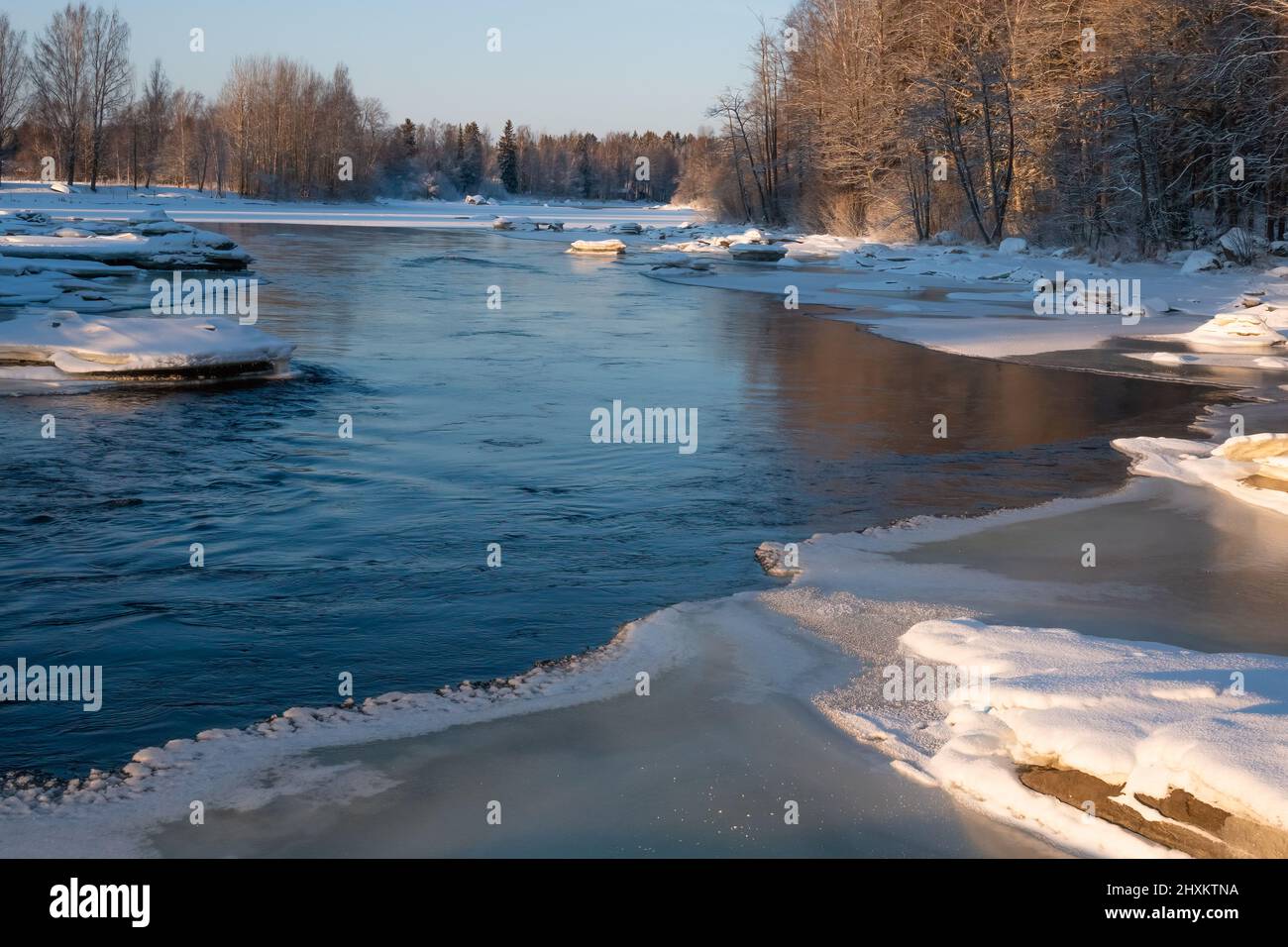 Freezing winter river Stock Photo - Alamy