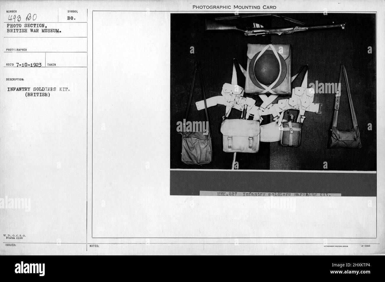 Infantry soldiers kit (British). Collection of World War I Photographs ...