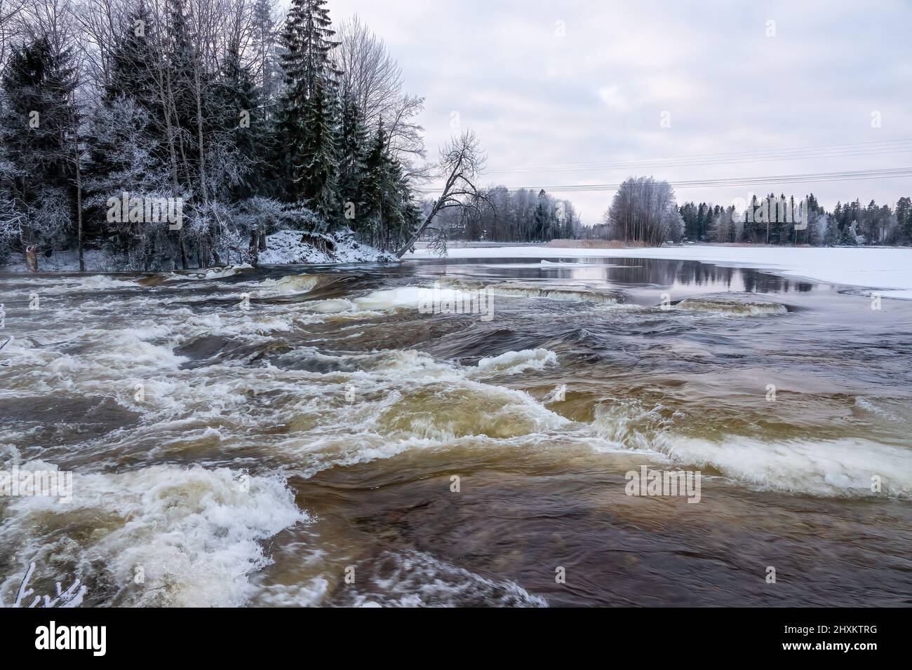 Freezing winter river Stock Photo - Alamy