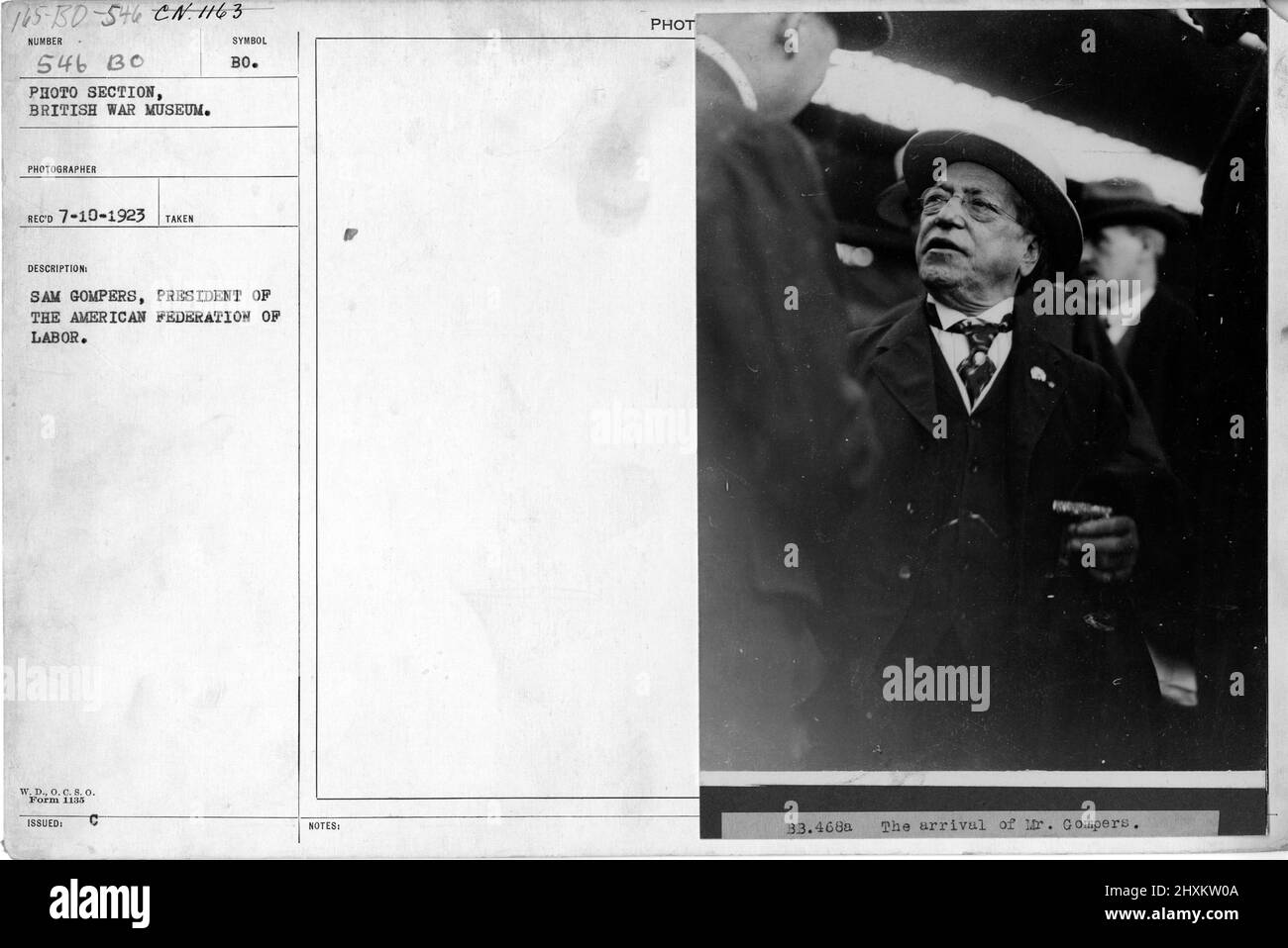 Sam Gompers, President of the American Federation of Labor. Collection ...