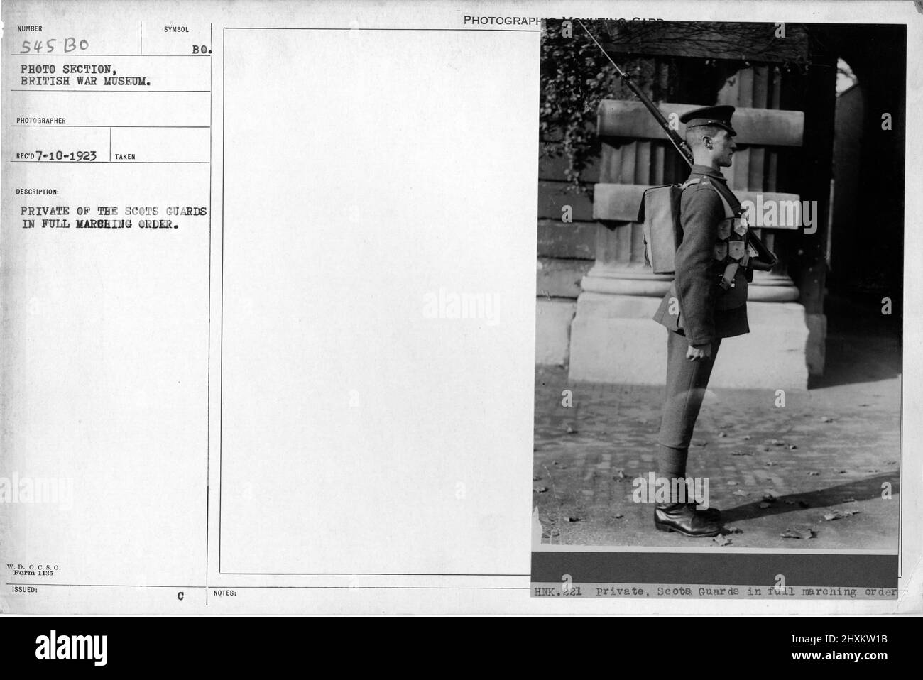 Private of the Scots guards in full marching order. Collection of World ...