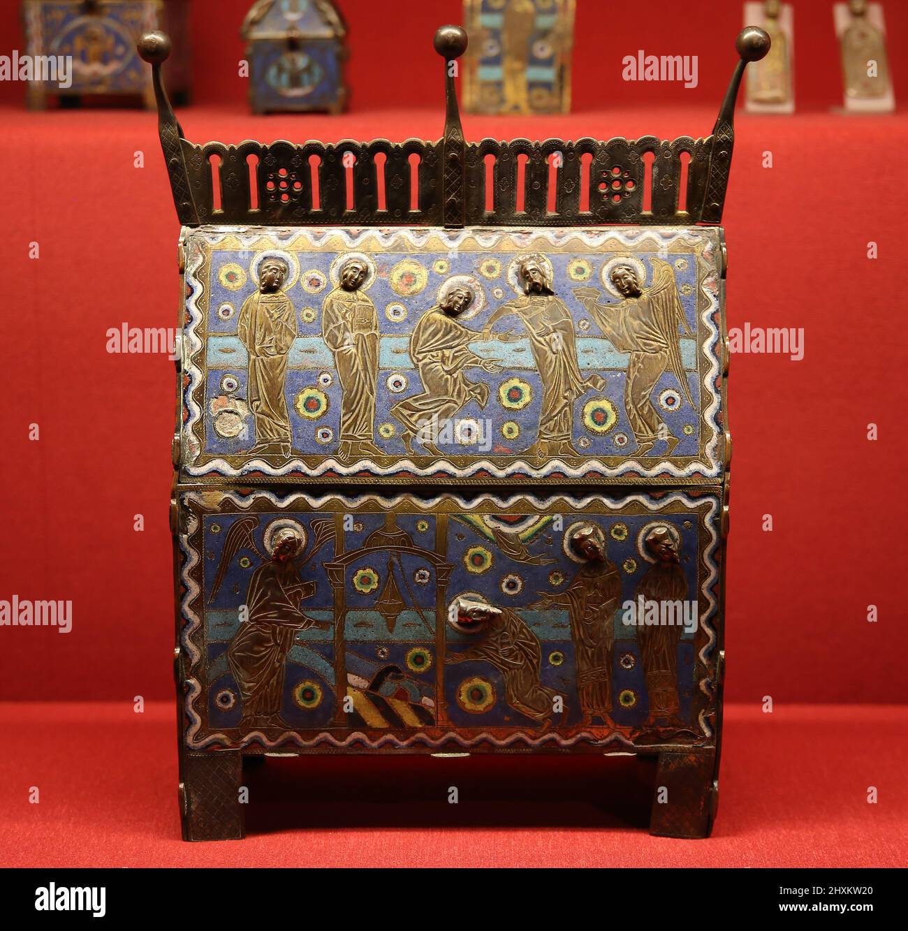 Chasse or box reliquary. Figures enamelled. Limoges. France. 13th ...