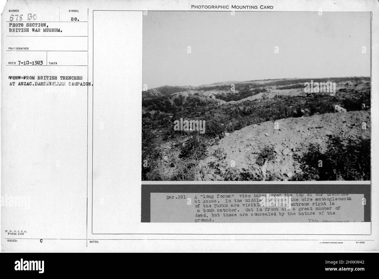 View from British trenches at Anzac. Dardanelles Campaign. Collection ...