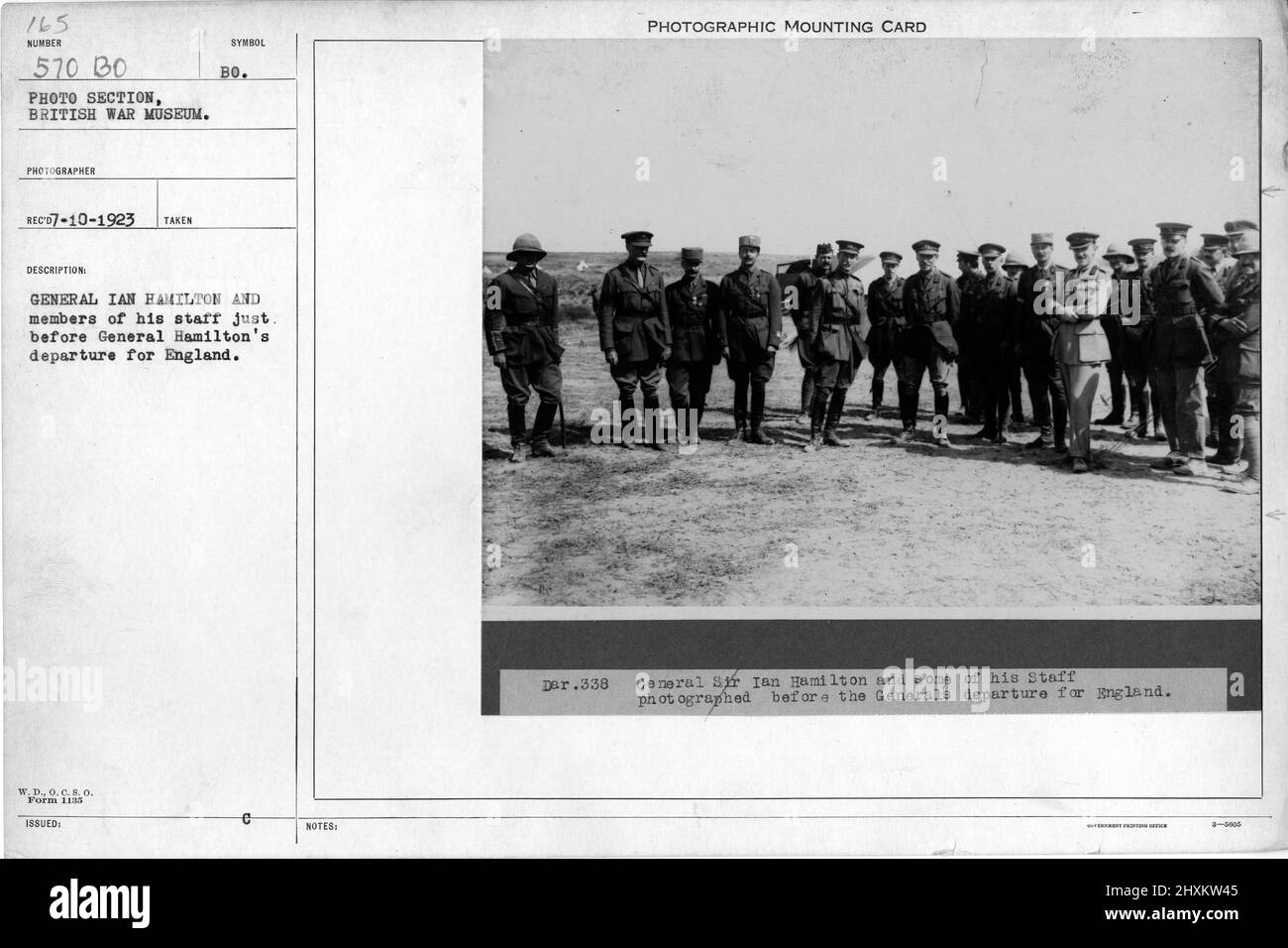 General Ian Hamilton and members of his staff just before General ...
