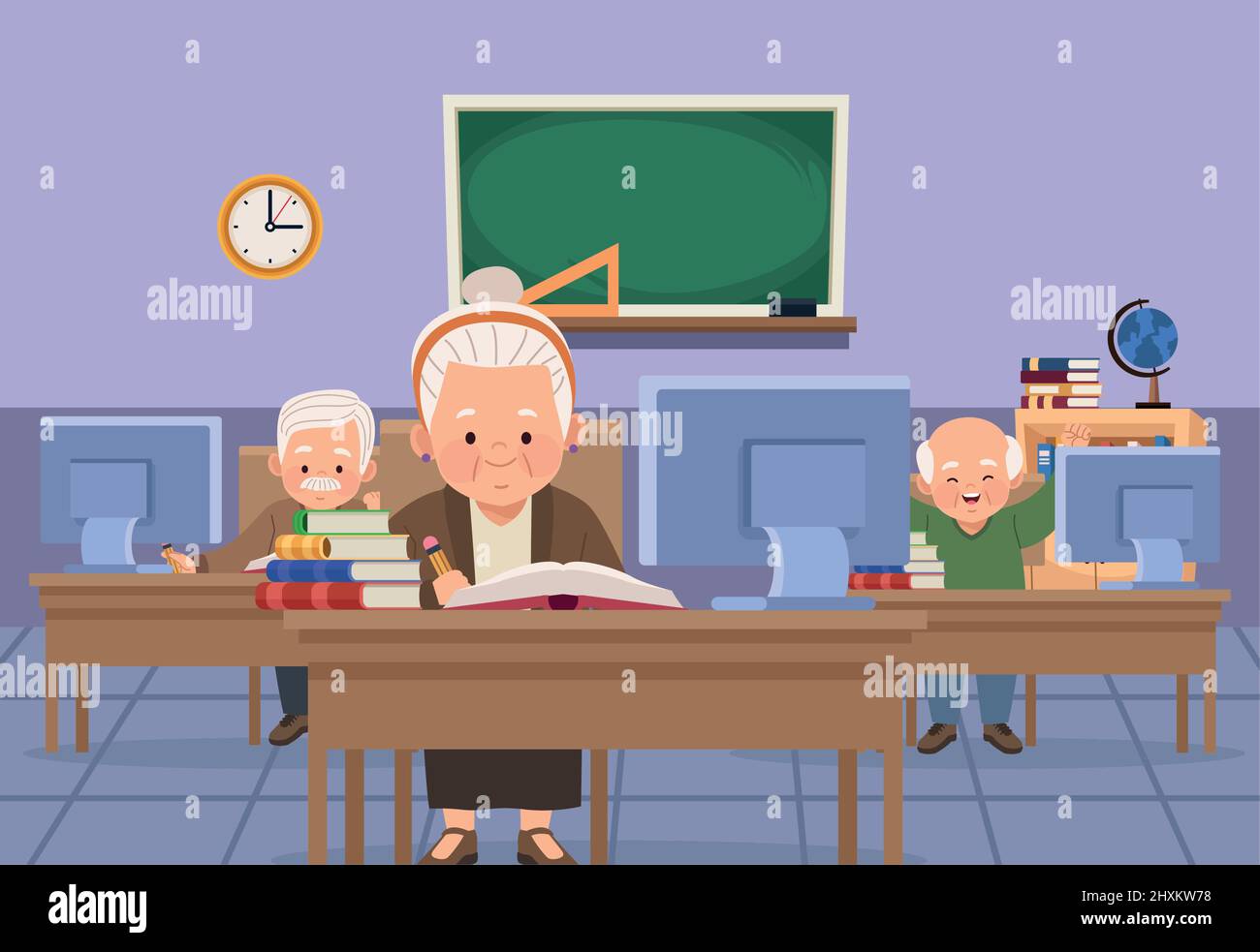 Adults classroom Stock Vector Images - Alamy