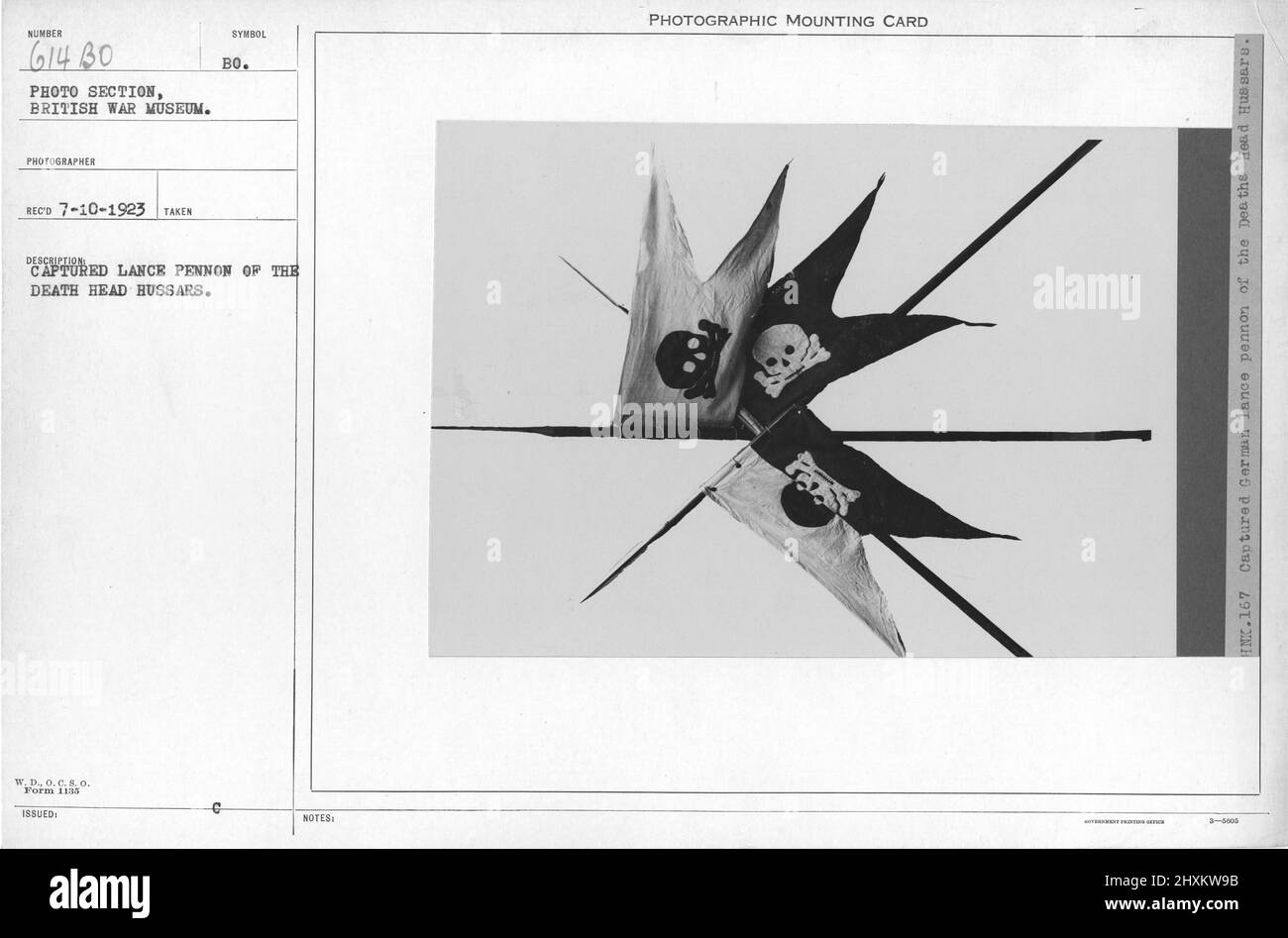 captured Lance Pennon of the Death Head Hussars Collection of World War ...