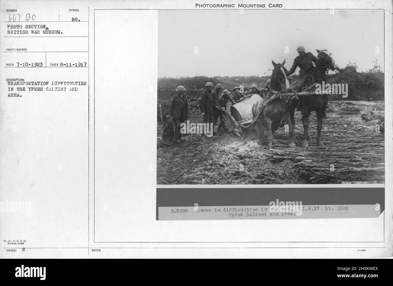 Transportation difficulties in the Ypres salient and Area. 8-11-1917 ...