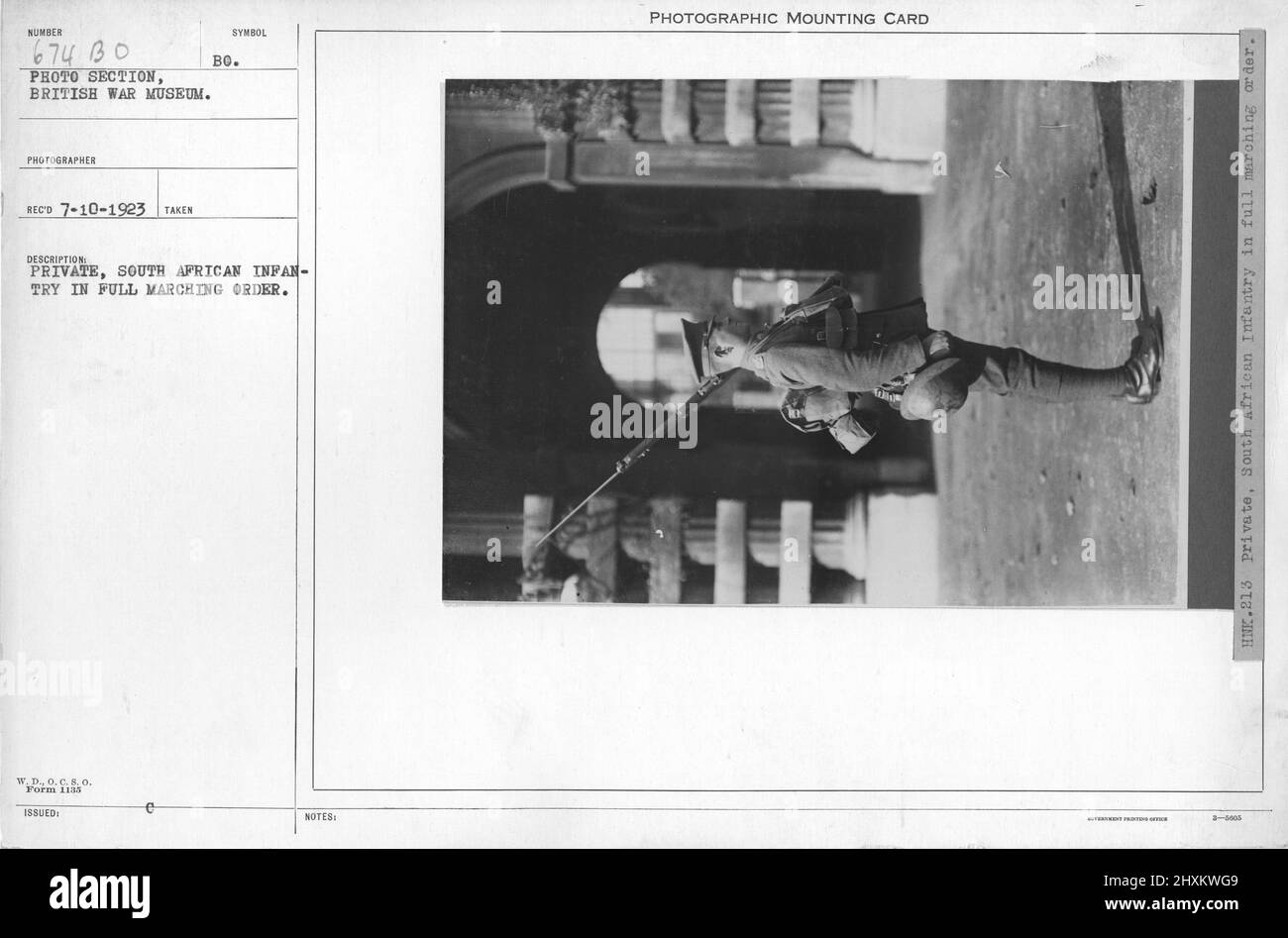 Private, South African infantry in full marching order. Collection of ...