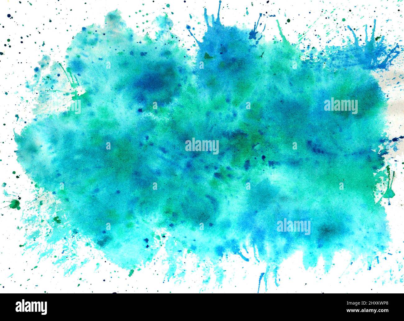 Creative blue splash texture for design. Vibrant hand painted ...