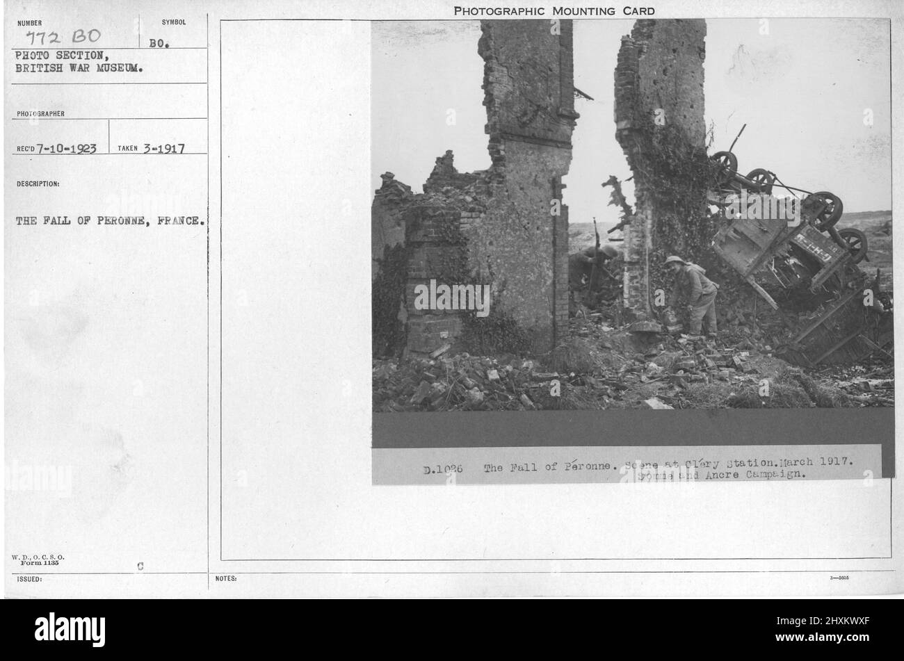 The fall of Peronne, France. March 1917. Collection of World War I ...