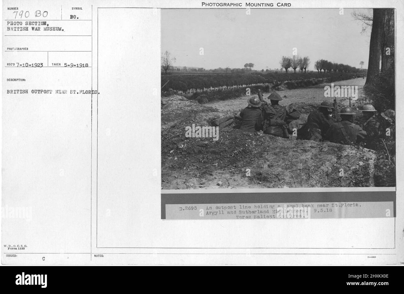 British outpost near St. Floris. 5-9-1918. Collection of World War I ...