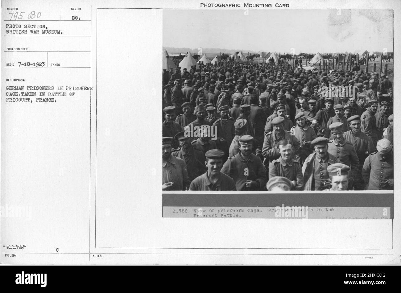 German prisoners in prisoners cage. Taken in battle of Fricourt, France ...