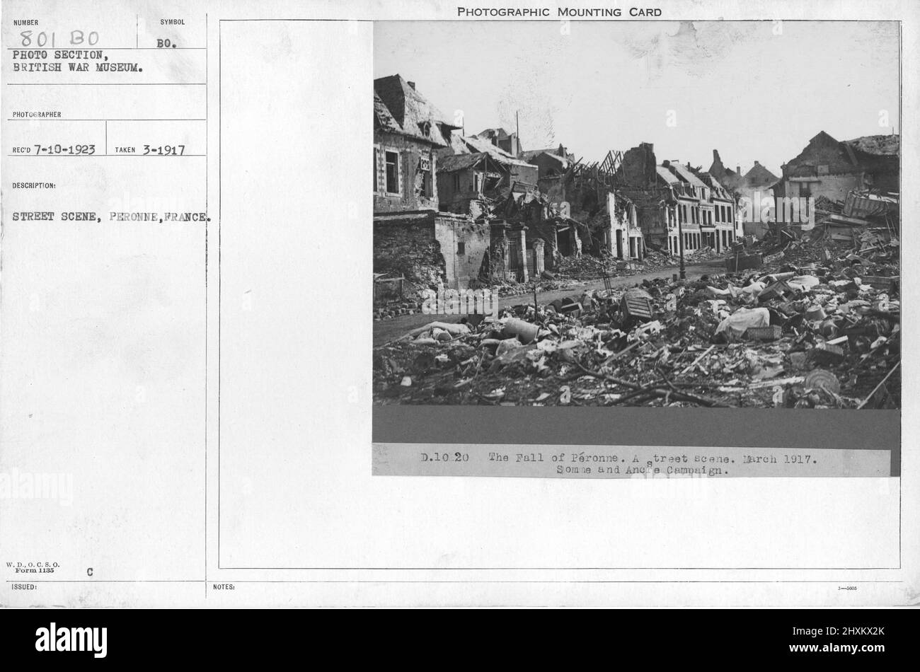 Stree scene, Peronne, France. March 1917. Collection of World War I ...