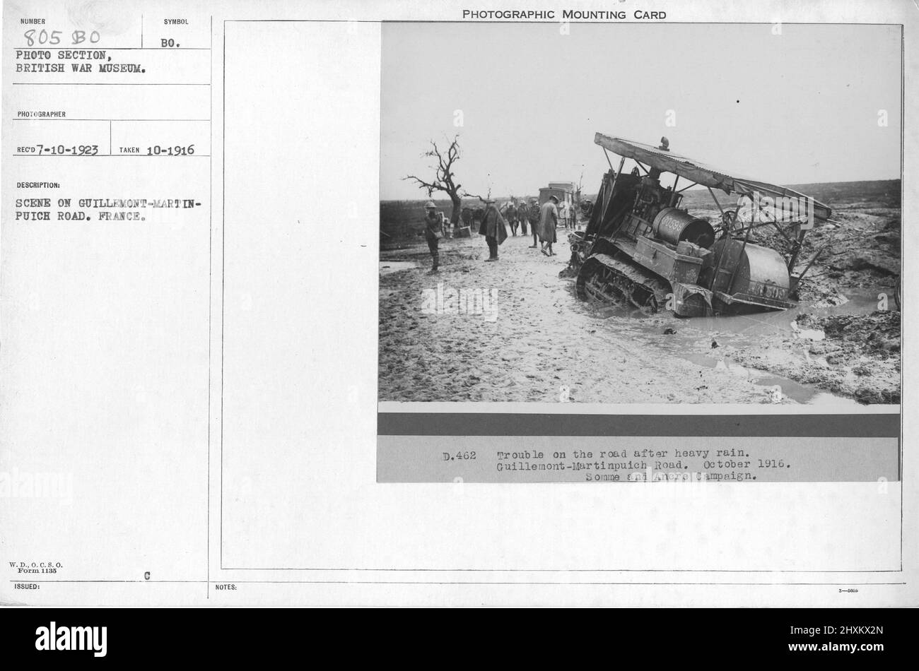 Scene on Guillemont-Martin-Puich road. France. October 1916. Collection ...