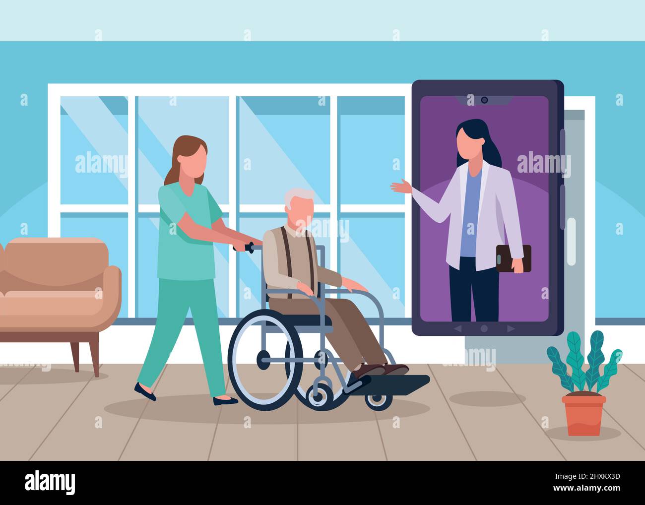 old man with geriatrics online Stock Vector Image & Art - Alamy