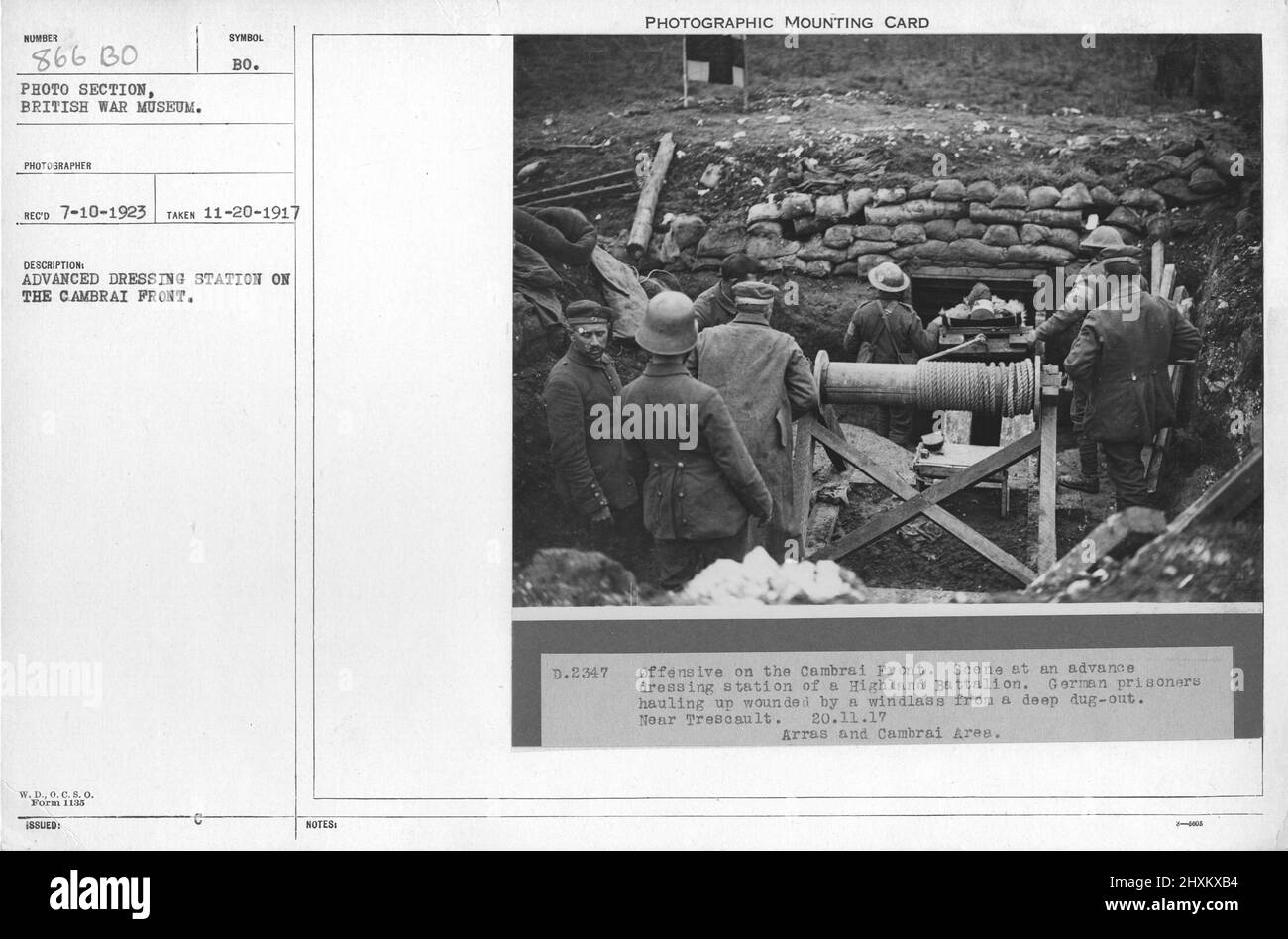 Advanced dressing station on the Cambrai front. 11-20-1917. Collection ...