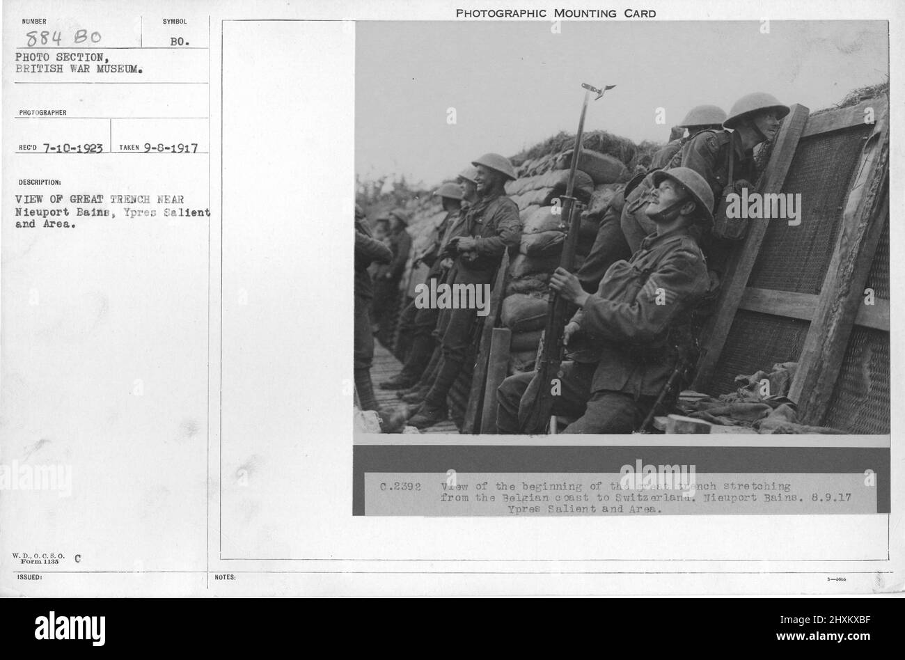View of the great trench near Nieuport Bains, Ypres Salient and Area. 9 ...