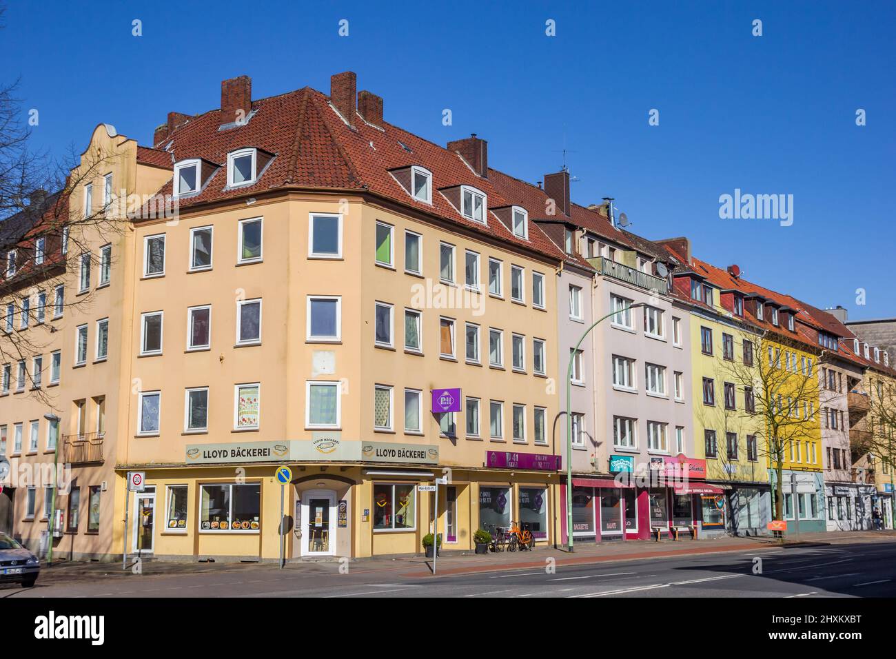 Colorful old houses in the city center of Bremerhaven, Germany Stock ...