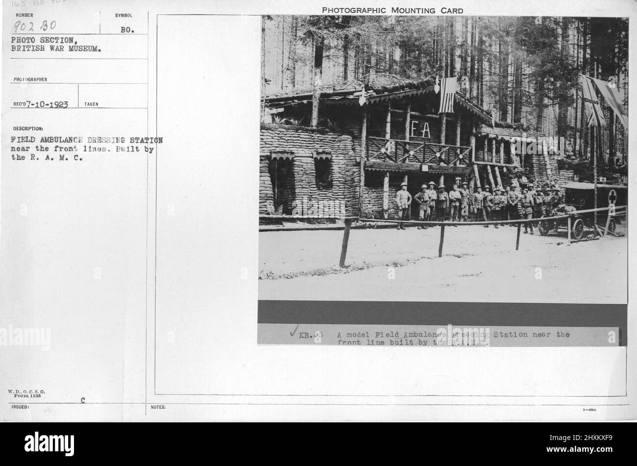 Field ambulance dressing station near the front lines. Built by the R.A ...