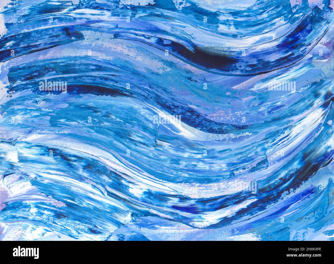 Abstract watercolor texture. Sea or ocean wavy surface. Colorful brush ...