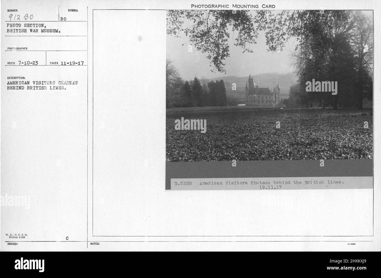 American Visitors Chateau behind British lines. 11-19-1917. Collection ...