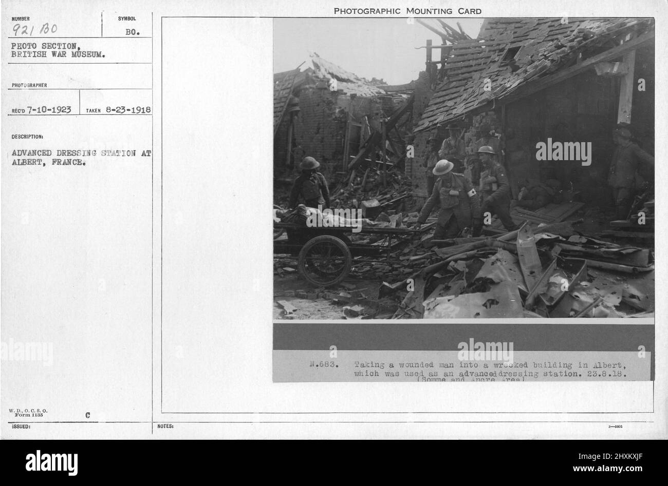 Advanced dressing station at Albert, France. 8-23-1918. Collection of ...
