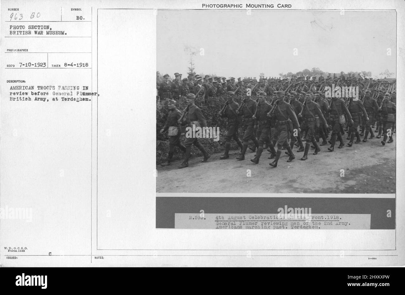 American troops passing in review before General Plummer, British Army ...