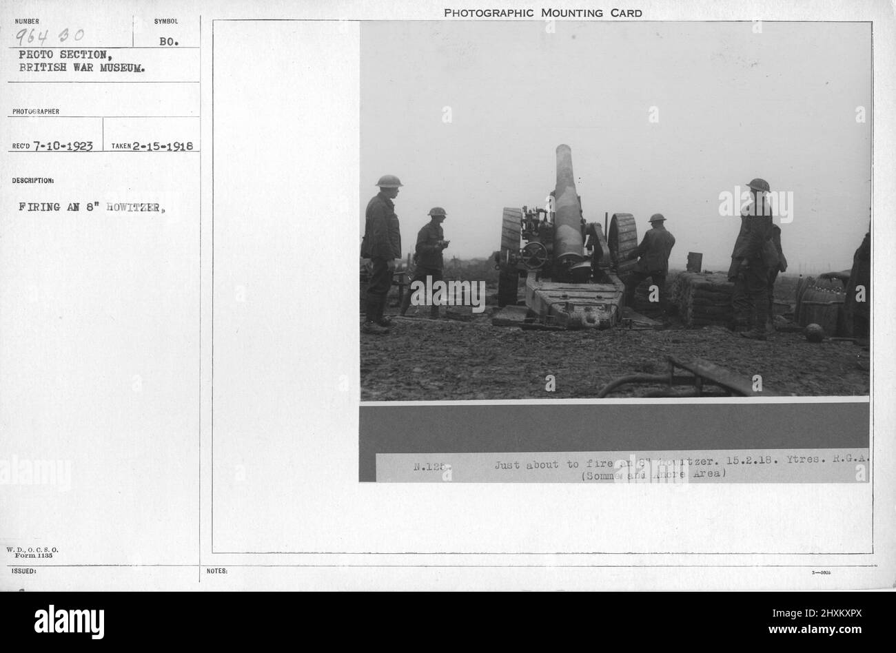 Firing an 8" Howitzer. 2-15-1918. Collection of World War I Photographs ...