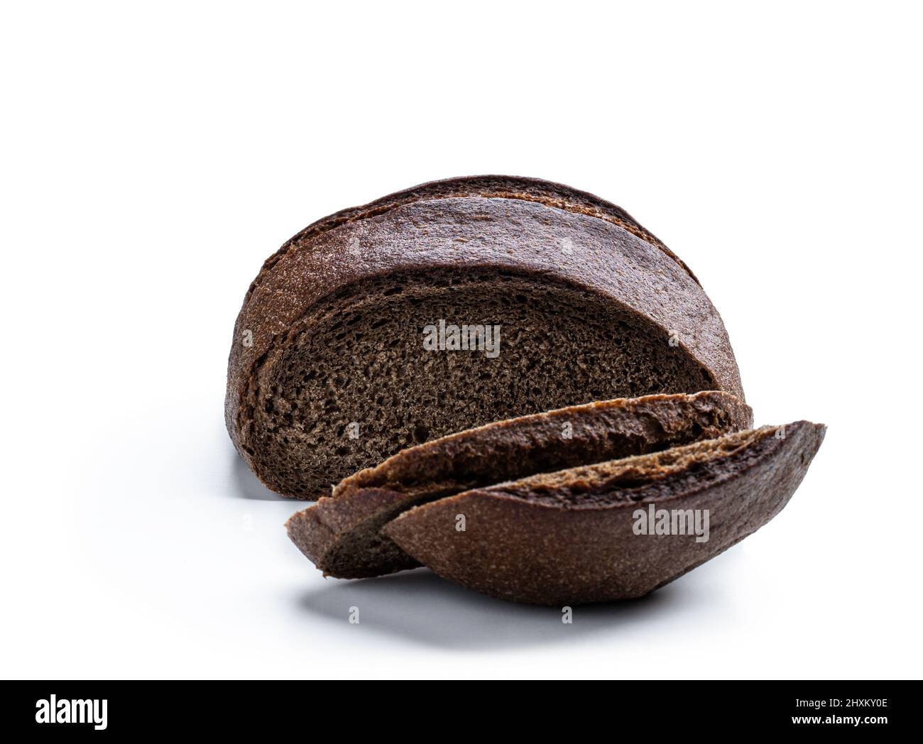 Homemade dark rye bread isolated on white Stock Photo - Alamy