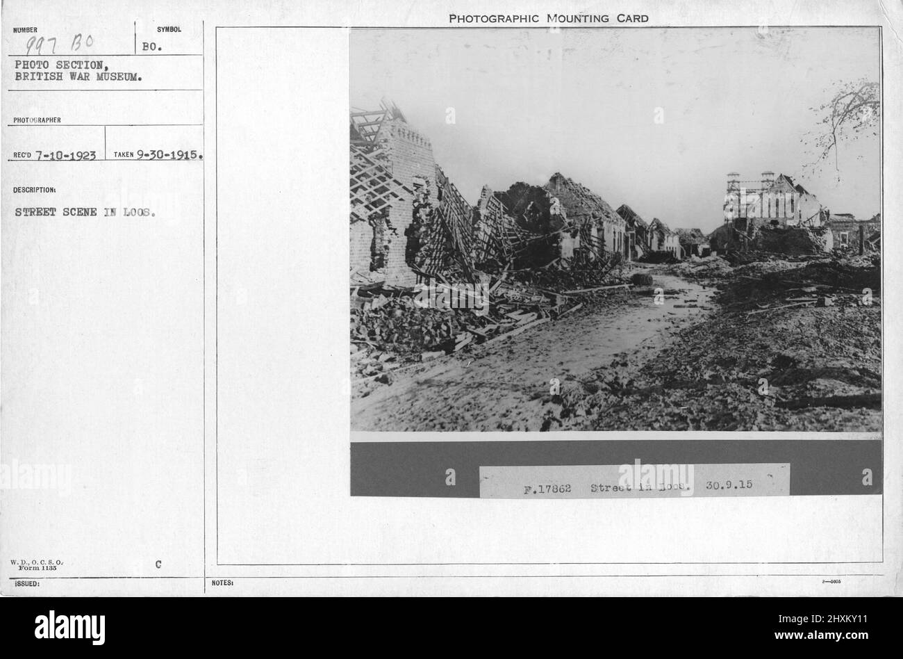 Street scene in Loos. Collection of World War I Photographs, 1914-1918 ...