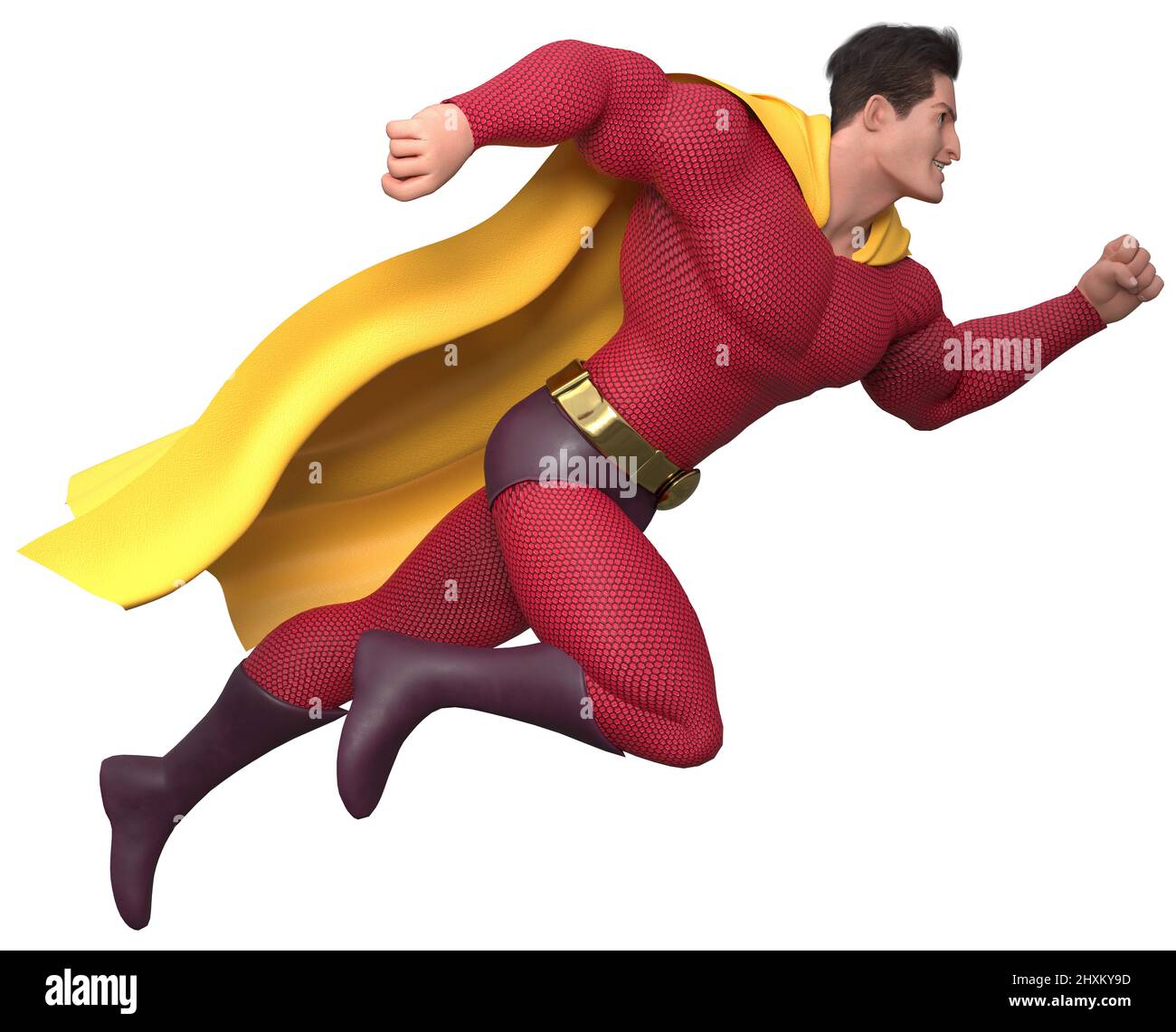 Superhero Running Isolated Stock Photo - Alamy