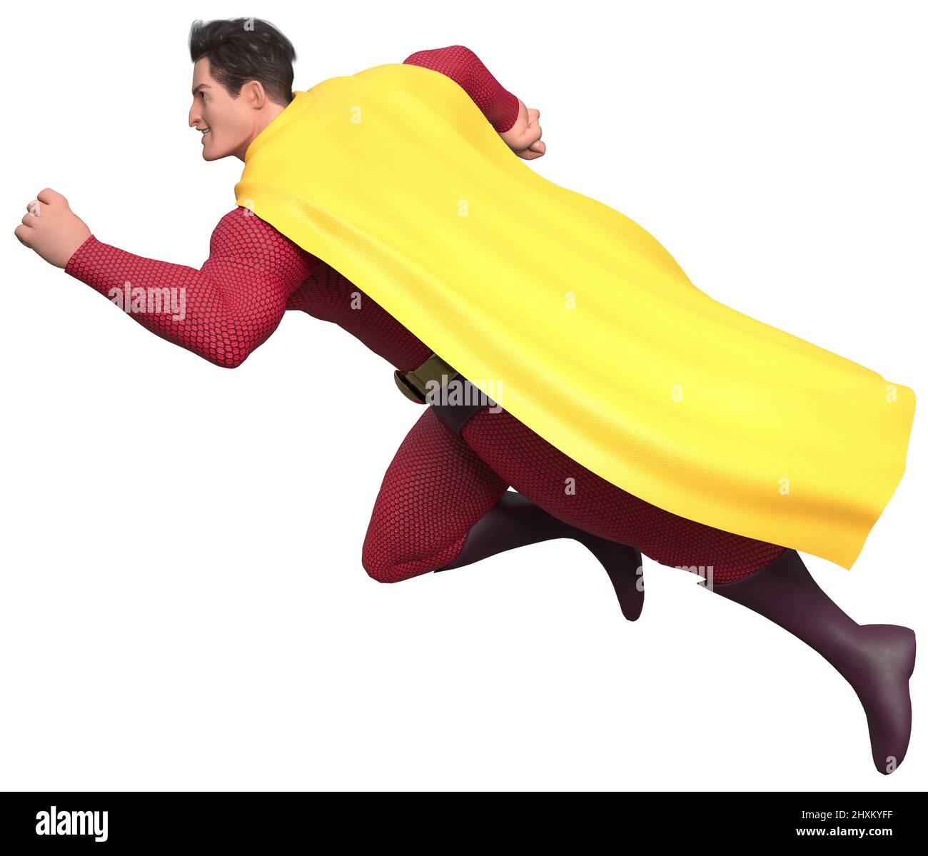Superhero Running Isolated Stock Photo - Alamy