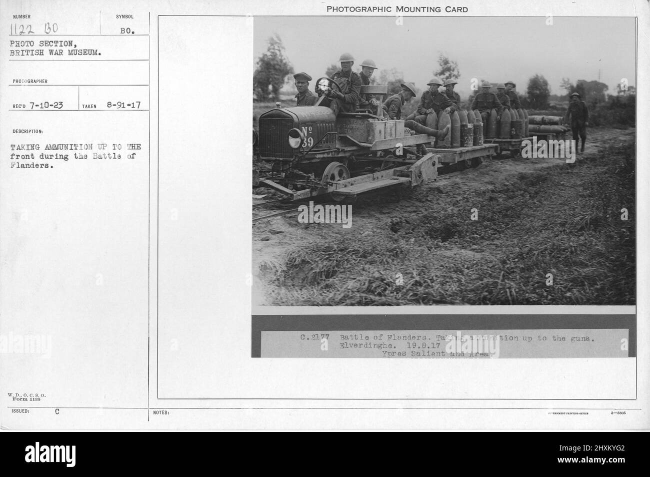 Taking ammunition up to the front during the Battle of Flanders ...