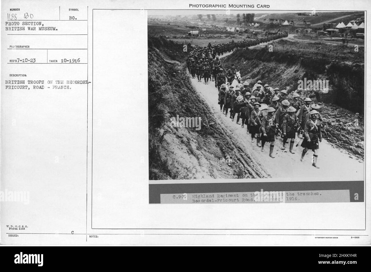 British troops on the Becordel-Fricourt, road- France. Collection of ...