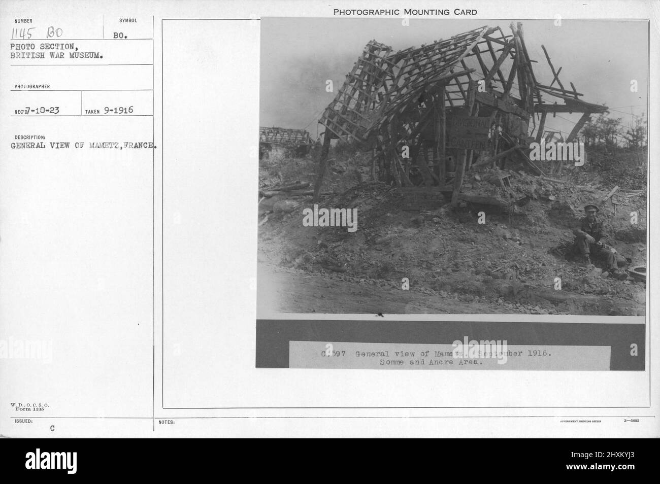 General view of Mametz, France. Collection of World War I Photographs ...