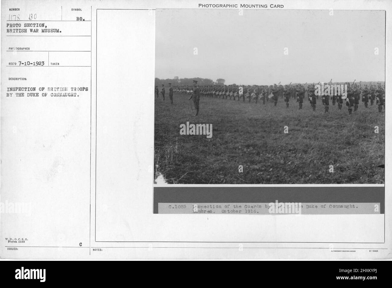 Inspection of British troops by the Duke of Connaught. Collection of ...