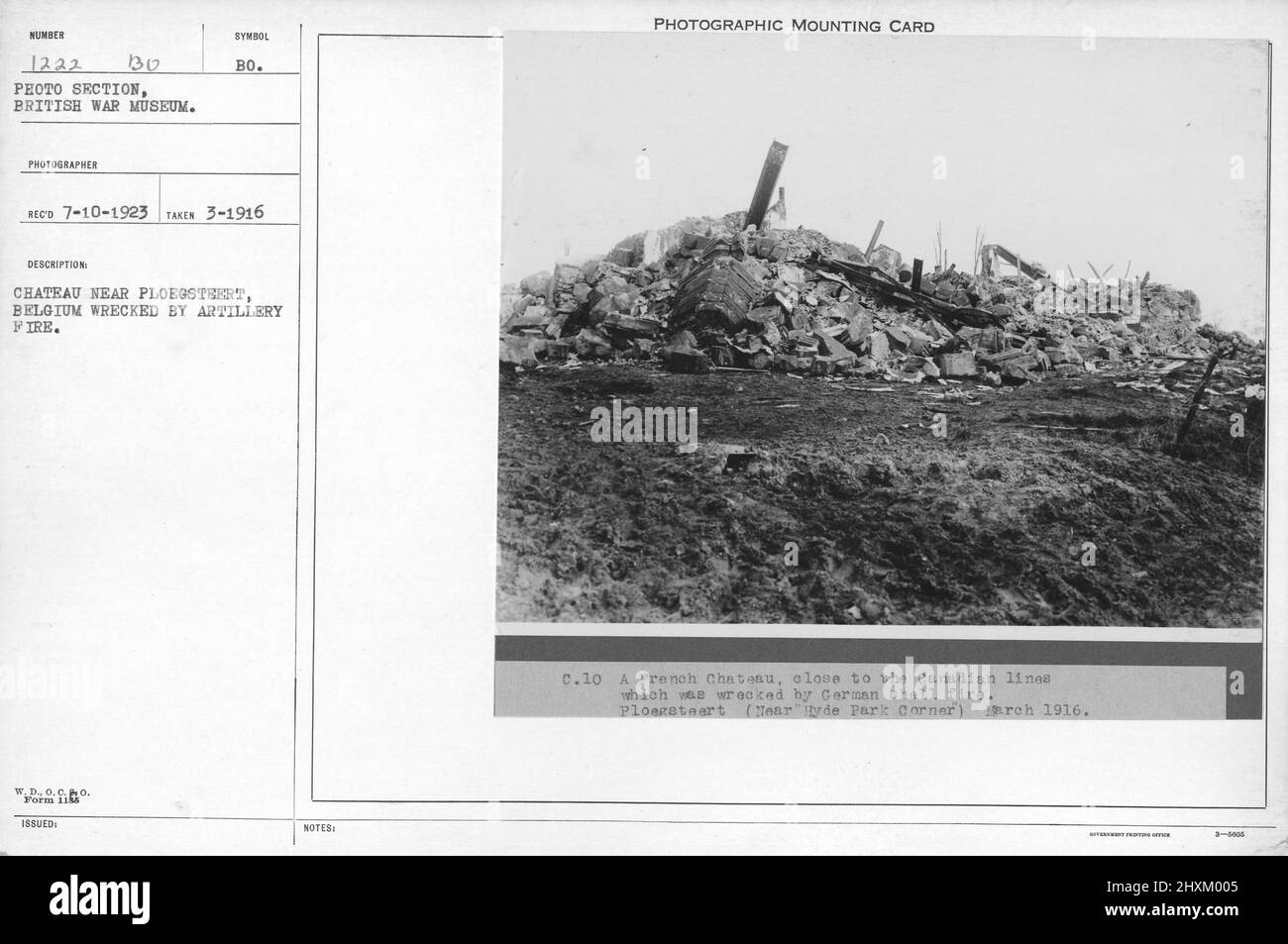 A French chateau, close to the Canadian lines which was wrecked by ...