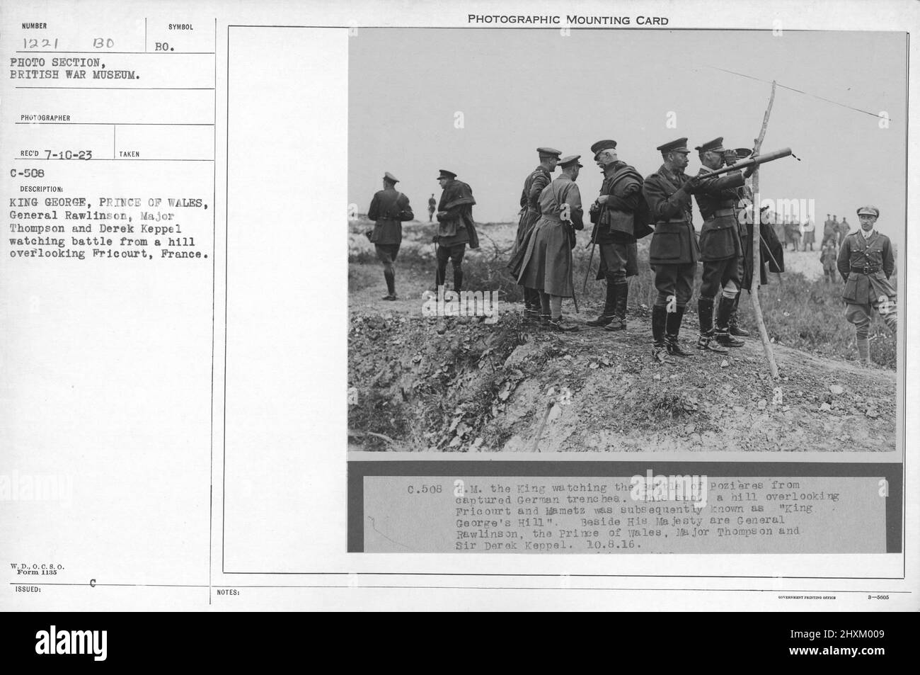 King George, Prince of Wales, General Rawlinson, Major Thompson and ...