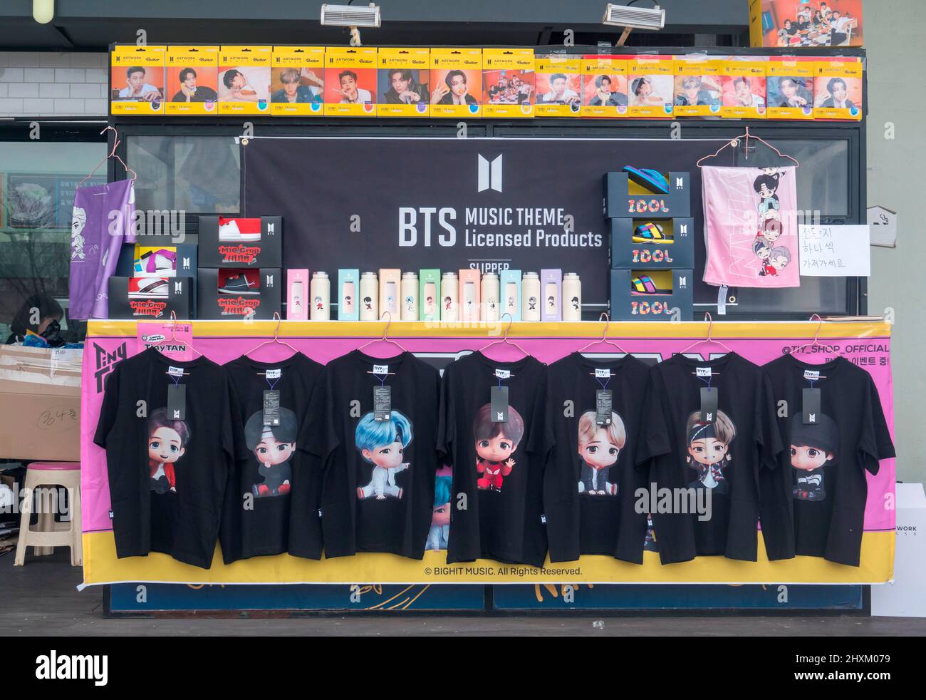 BTS Concert, March 12, 2022 : A temporary souvenir store selling BTS ...