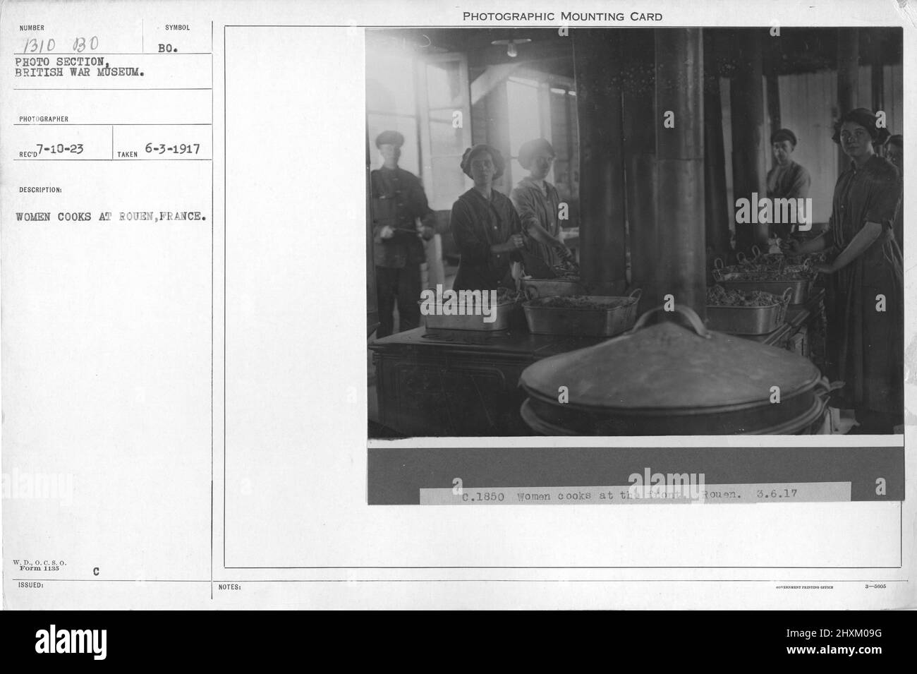 Women cooks at Rouen, France. 6-3-1917. Collection of World War I ...