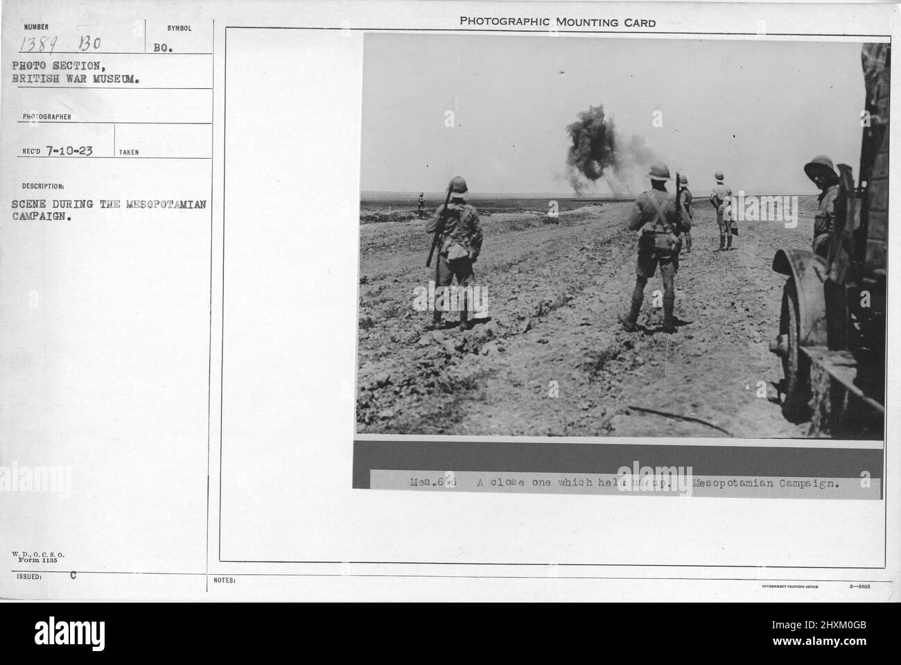 Scene during the Mesopotamian campaign. Collection of World War I ...