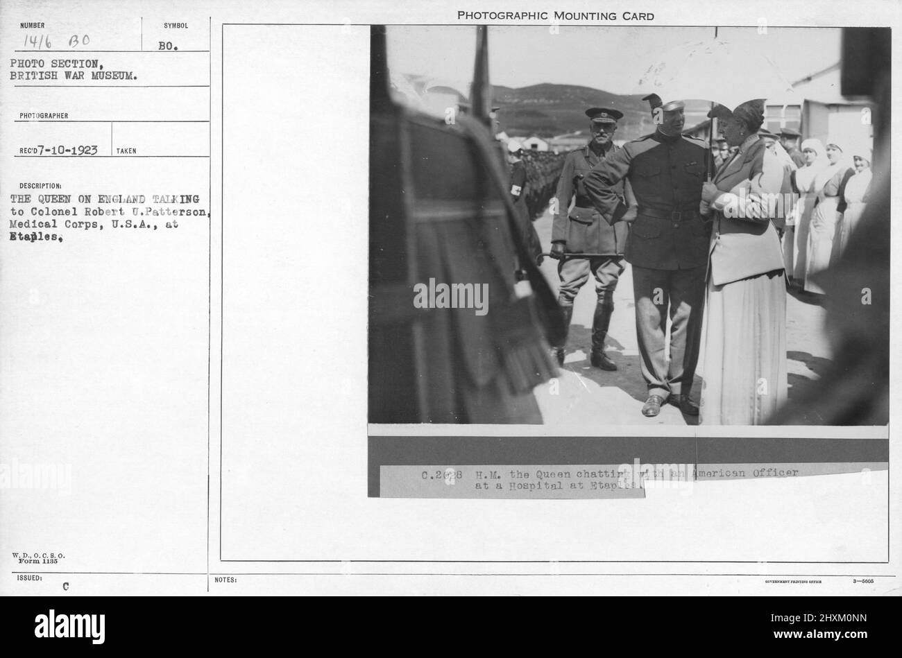 The Queen of England talking to Colonel Robert U. Patterson, Medical ...