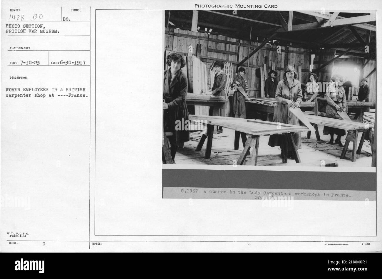 Women employees in a British carpenter shop at ---- France. Collection ...