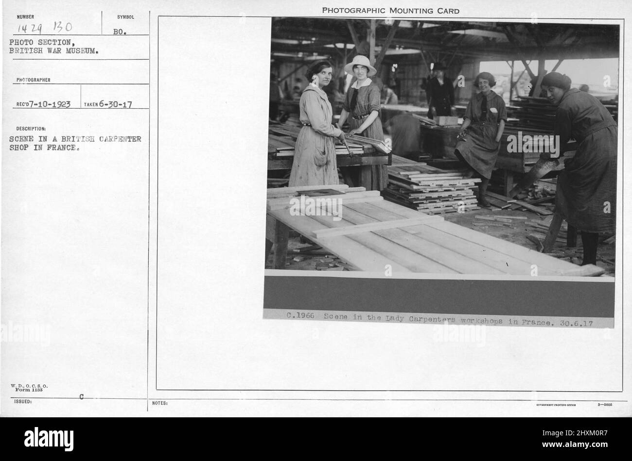 Scene in a British carpenter shop in France. 6-30-1917. Collection of ...