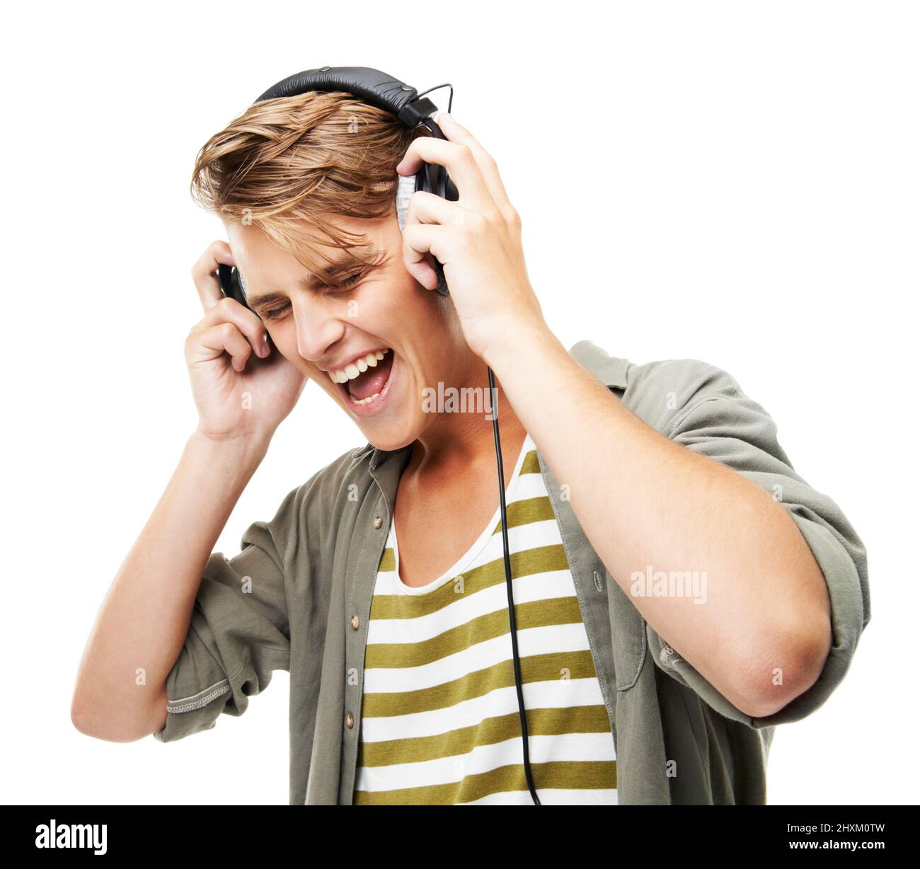 This song always makes me sing along. Cropped shot of a young man ...