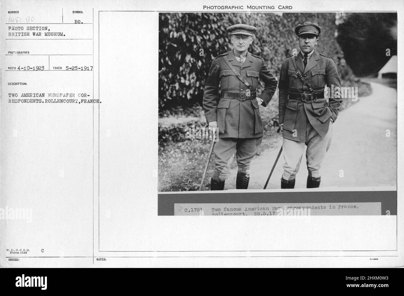 Two American newspaper correspondents. Rollencourt, France. Collection ...