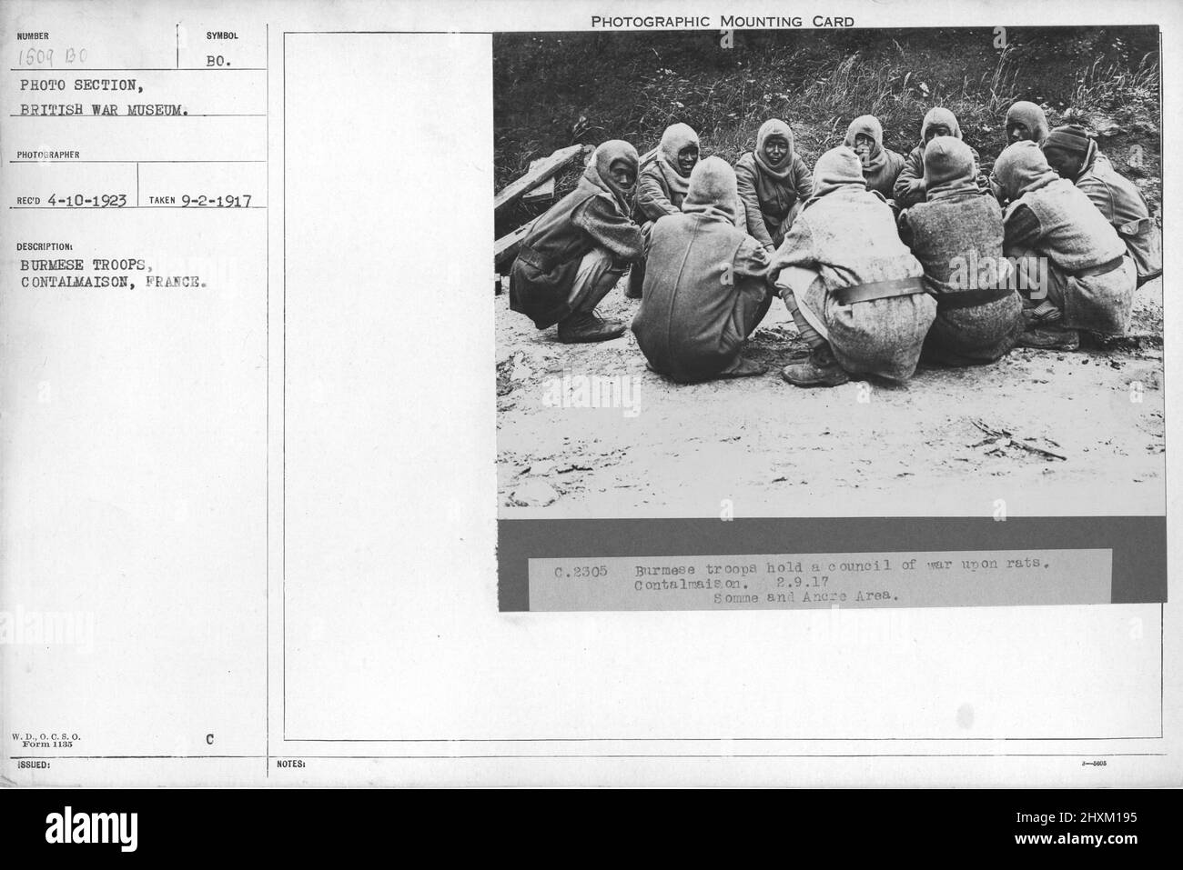 Burmese troops, Contalmaison, France. 9-2-1917. Collection of World War ...